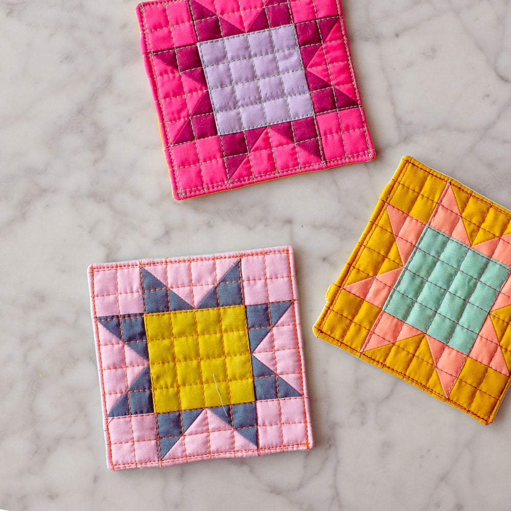 Scrappy Sawtooth Star Coaster Pattern – the.weekendquilter
